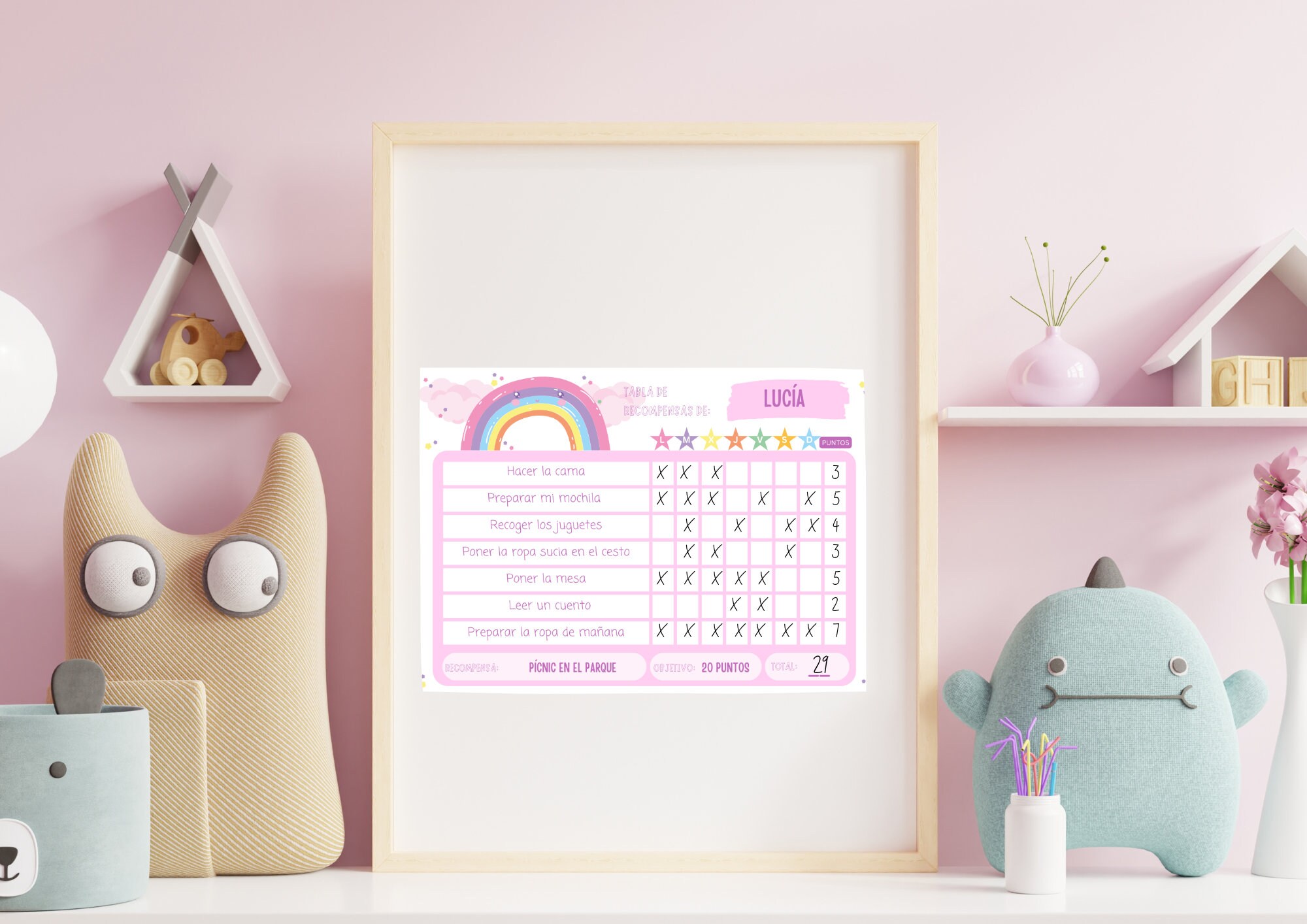 EDITABLE Rainbow Reward Chart in Spanish, Behavior Chart and Daily ...
