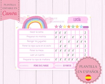 EDITABLE Bee Reward Chart in Spanish, Behavior and Daily Tasks Chart ...