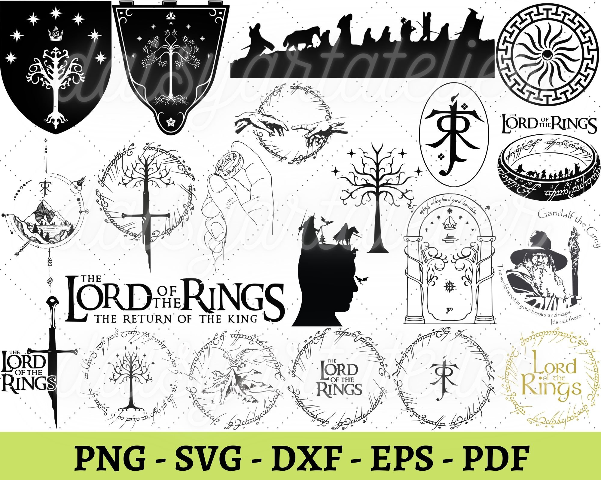 Lord of the Rings Svg Bundle Clipart LOTR Tree of Gondor - Etsy