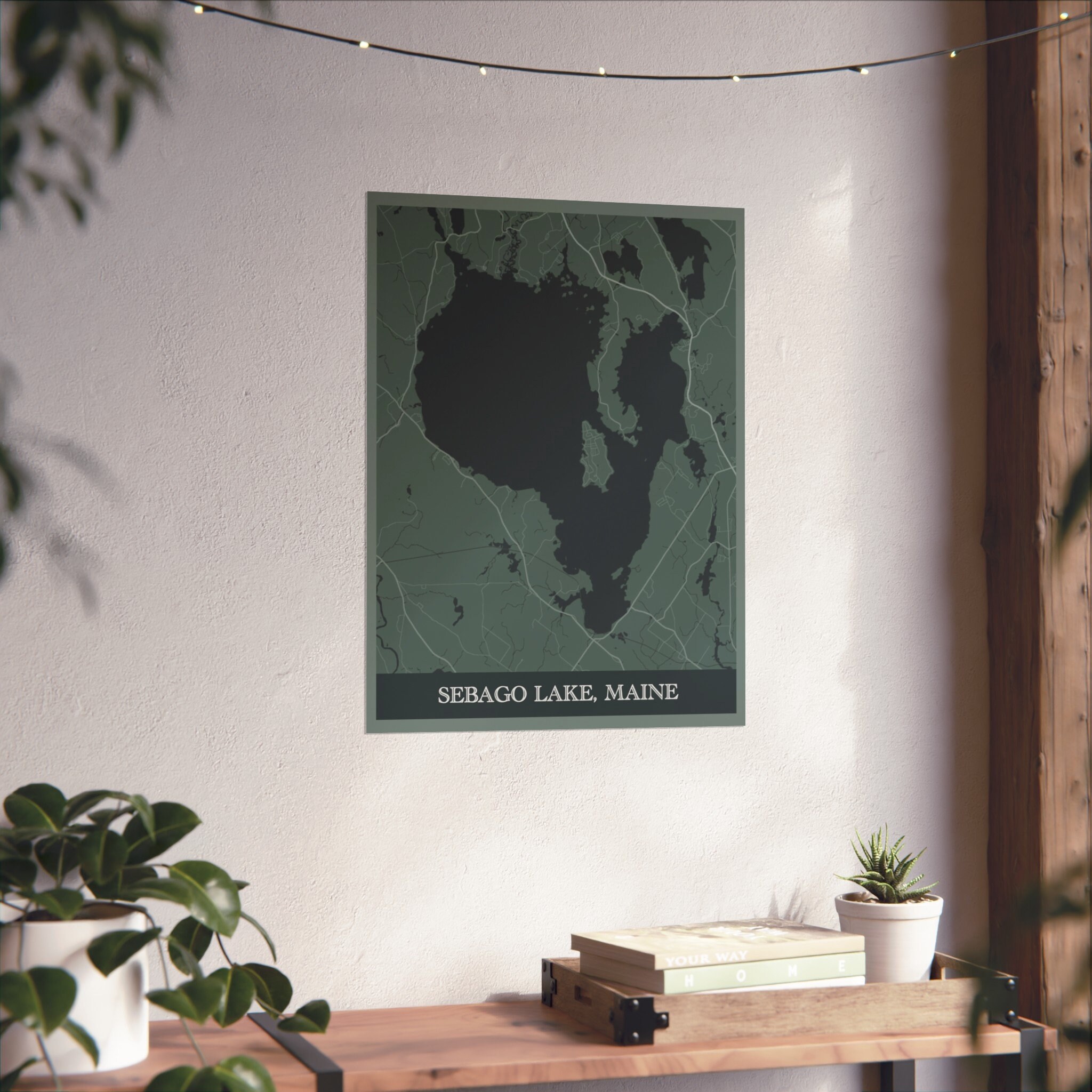 Sebago Lake Maine Map Matte Vertical Poster - Etsy