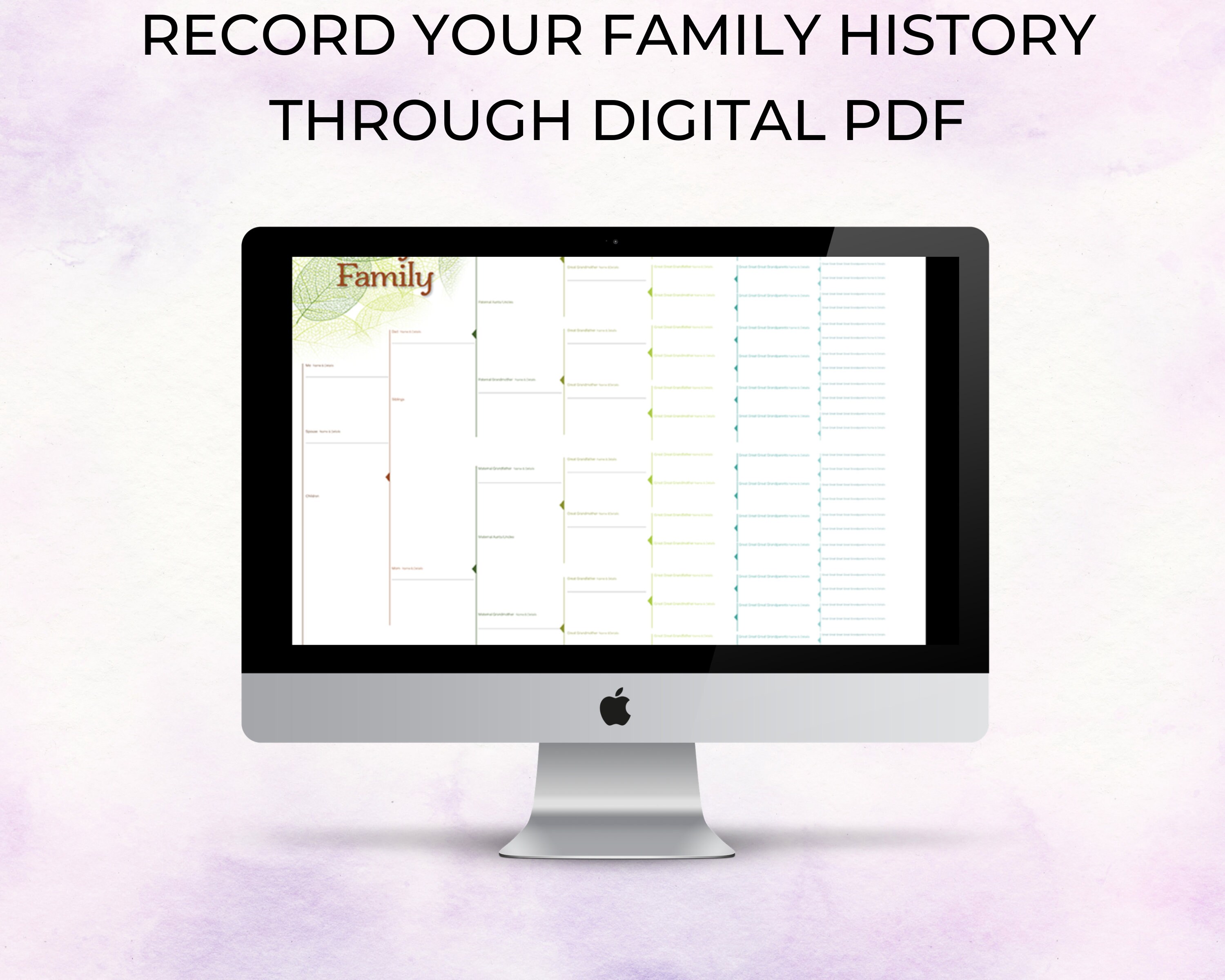English, My Family Chart, Leaves Corner Illustration, DIY Fillable 8 ...