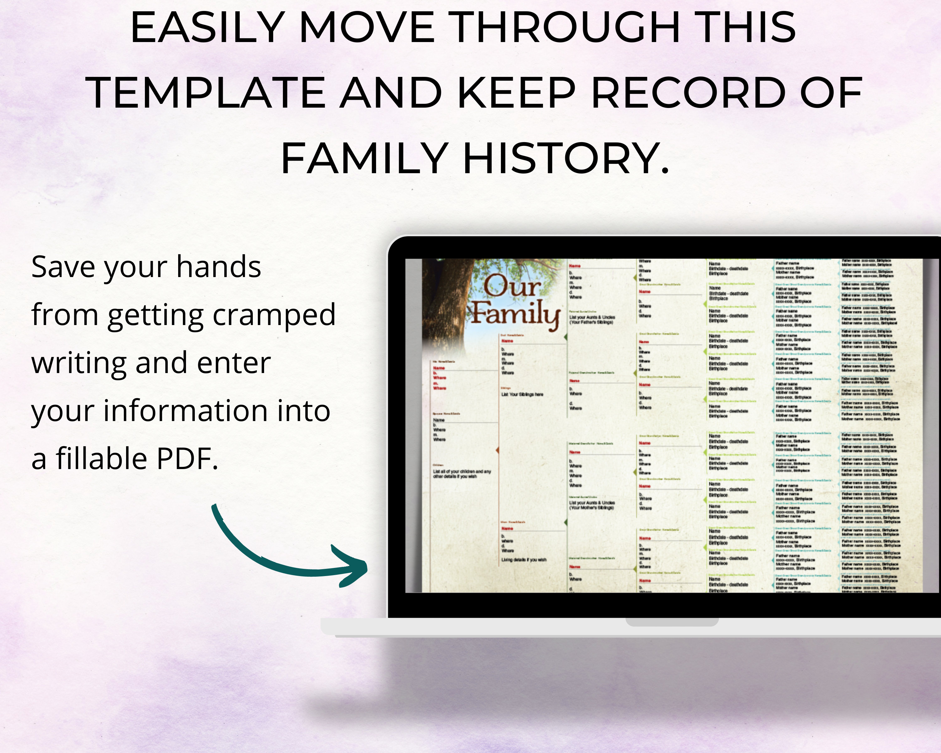 Our Family Tree Edition, DIY Fillable 8-generation Charts DIY Genealogy ...