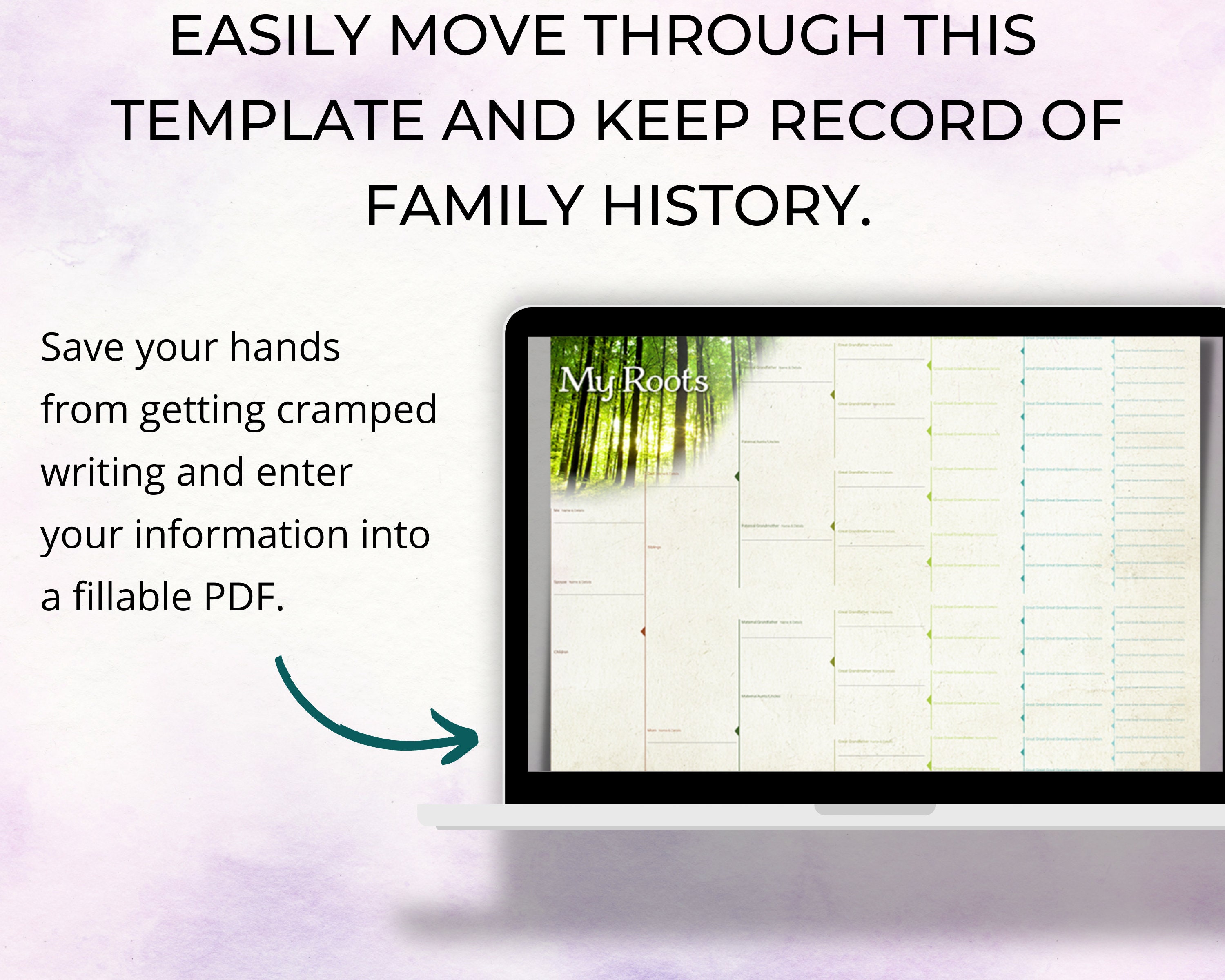 English, My Roots, Forest Edition, DIY Fillable 8-generation Charts DIY ...