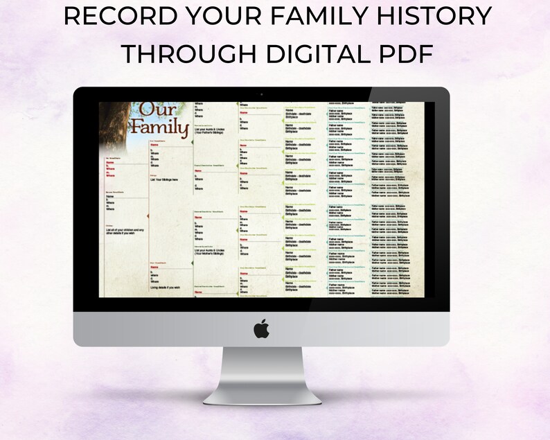 Our Family Tree Edition, DIY Fillable 8-generation Charts DIY Genealogy ...