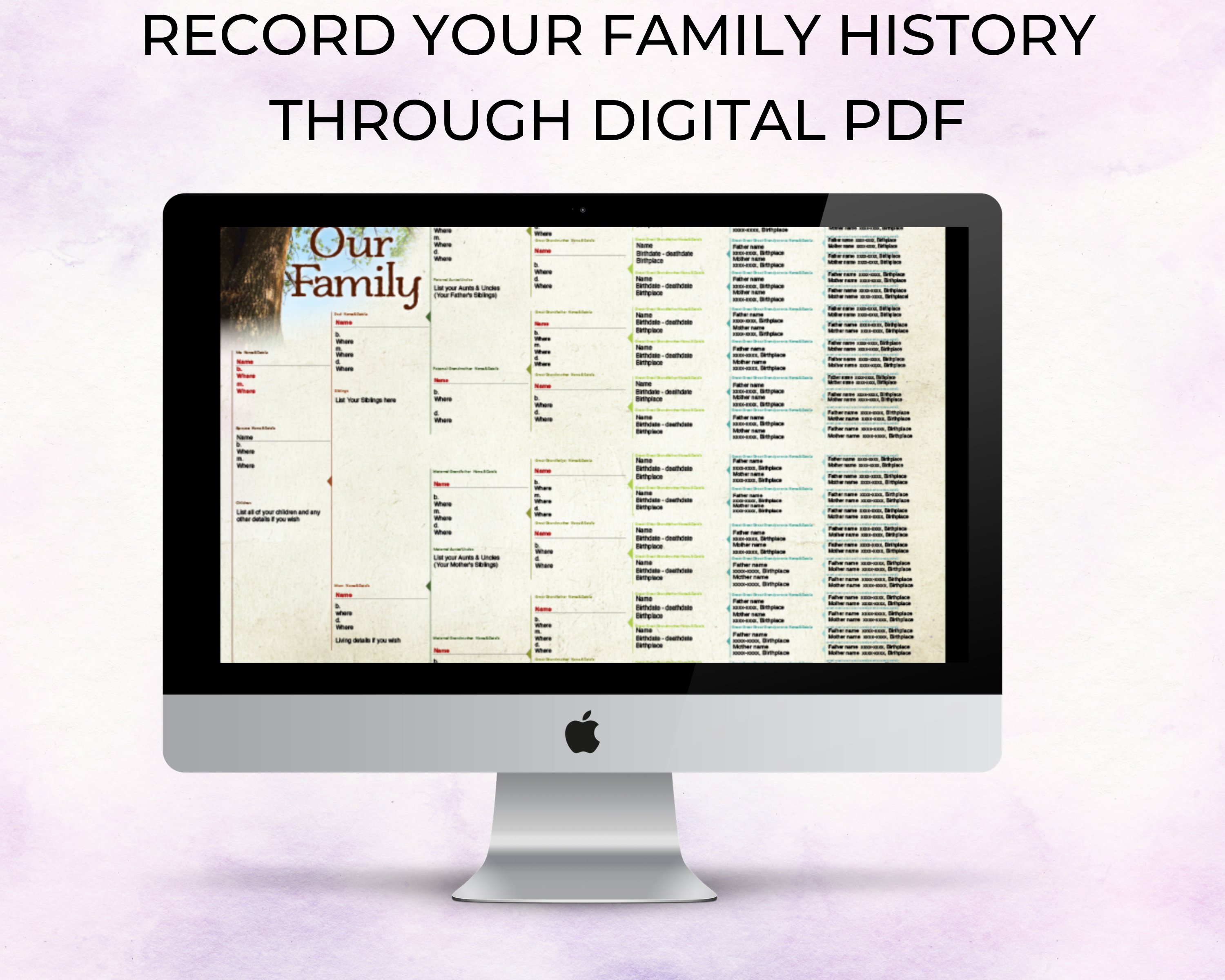 Our Family Tree Edition, DIY Fillable 8-generation Charts DIY Genealogy ...