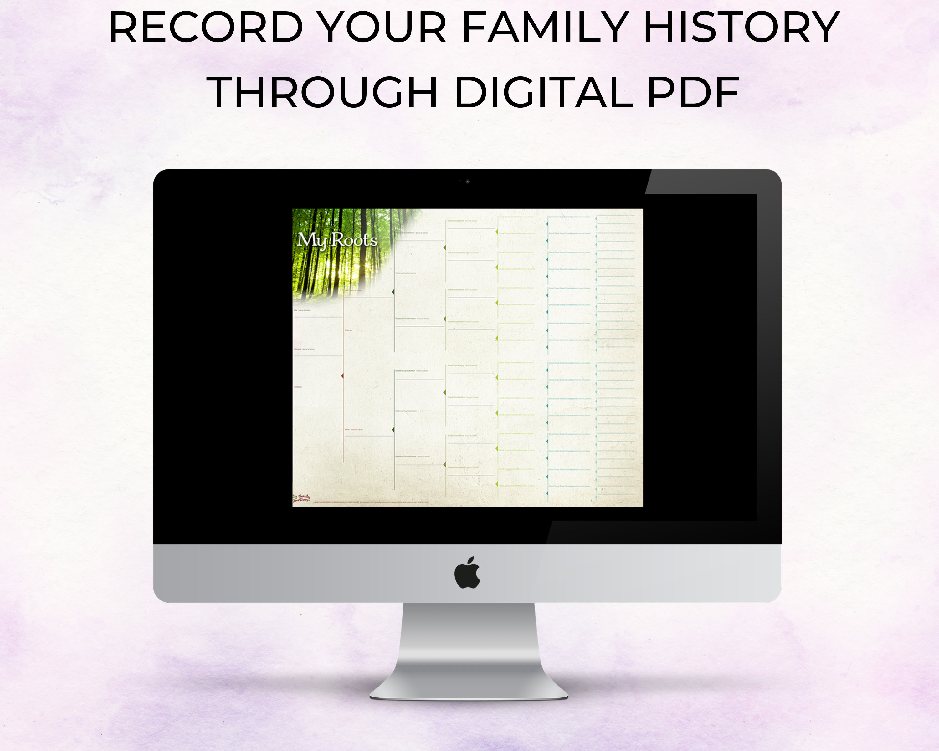 English, My Roots, Forest Edition, DIY Fillable 8-generation Charts DIY ...