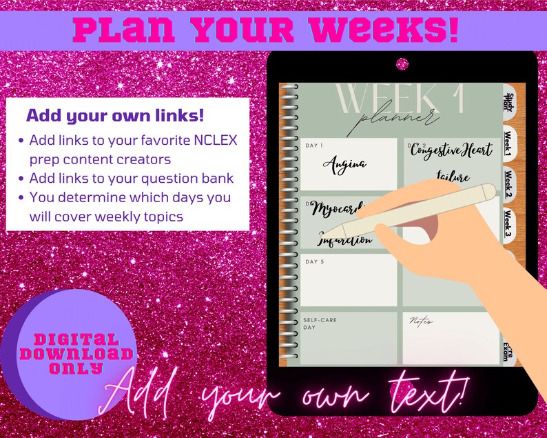 Mynclex Study Planner 5- & 10-week Study Plan Digital Planner and ...