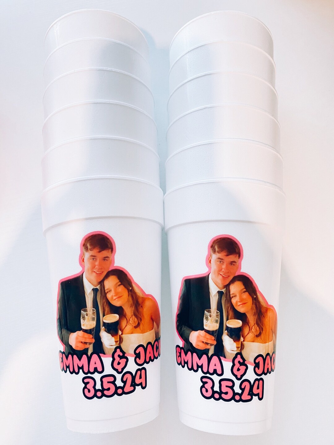 Custom Party Cups With Face, Personalized Cups for Anniversary, Party ...