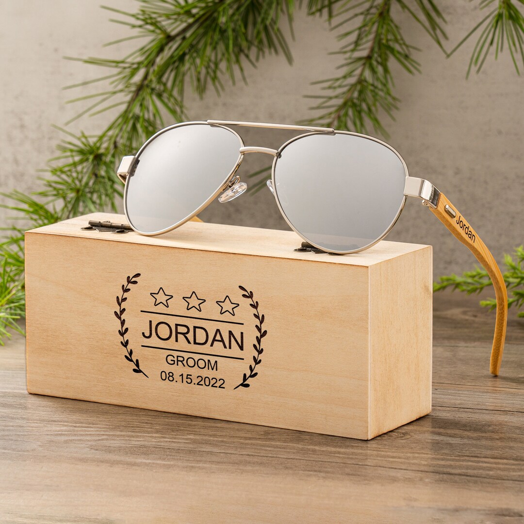 Personalized Wooden Sunglasses, Engraved Unisex Sunglasses, Custom ...