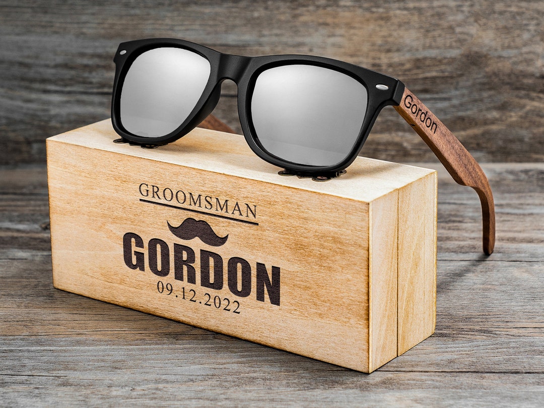 Personalized Wooden Sunglasses, Groomsmen Gifts, Custom Engraved ...