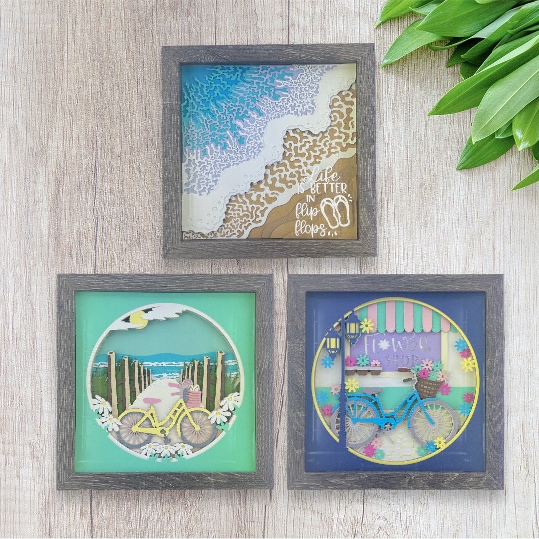 Beach Shadow Box/ Bike Shadow Box/ Beach Vibes Shadow Box/ Summer ...