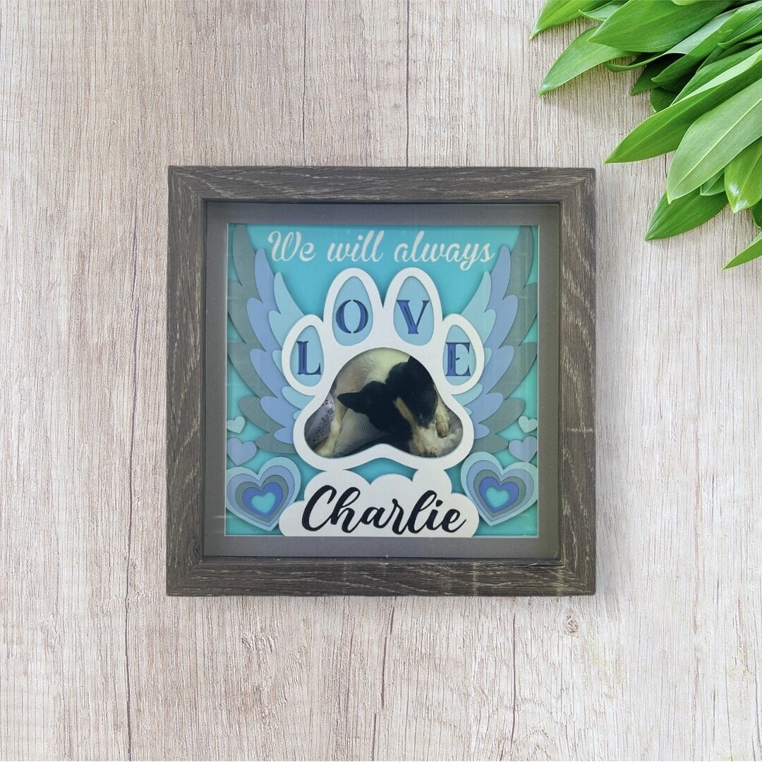 Pet Memory Shadow Box/ Pet Memorial/ Memory Box for Pets/ Dog Memory ...