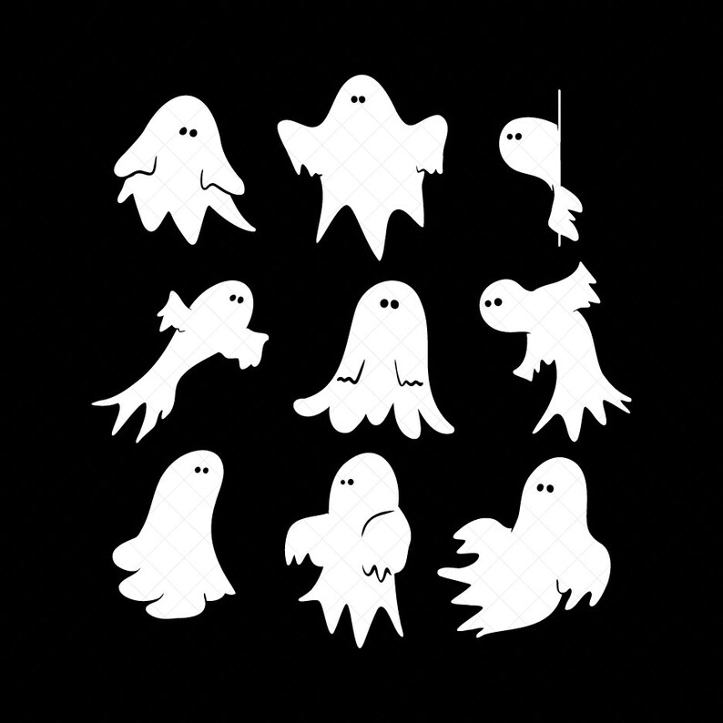 Ghost Pack SVG, Cricut Cut Files, Spooky Halloween Clipart, Cute Ghoul ...