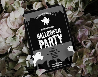 Editable Halloween Party Invitation, Canva Template, Printable, Instant ...