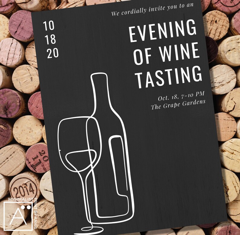 Wine Taste, Wine Birthday Invitation, Editable Invitation, Wine ...