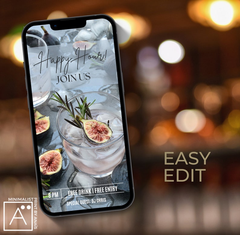 Happy Hour Flyer Editable Invitation Flyer Template - Etsy