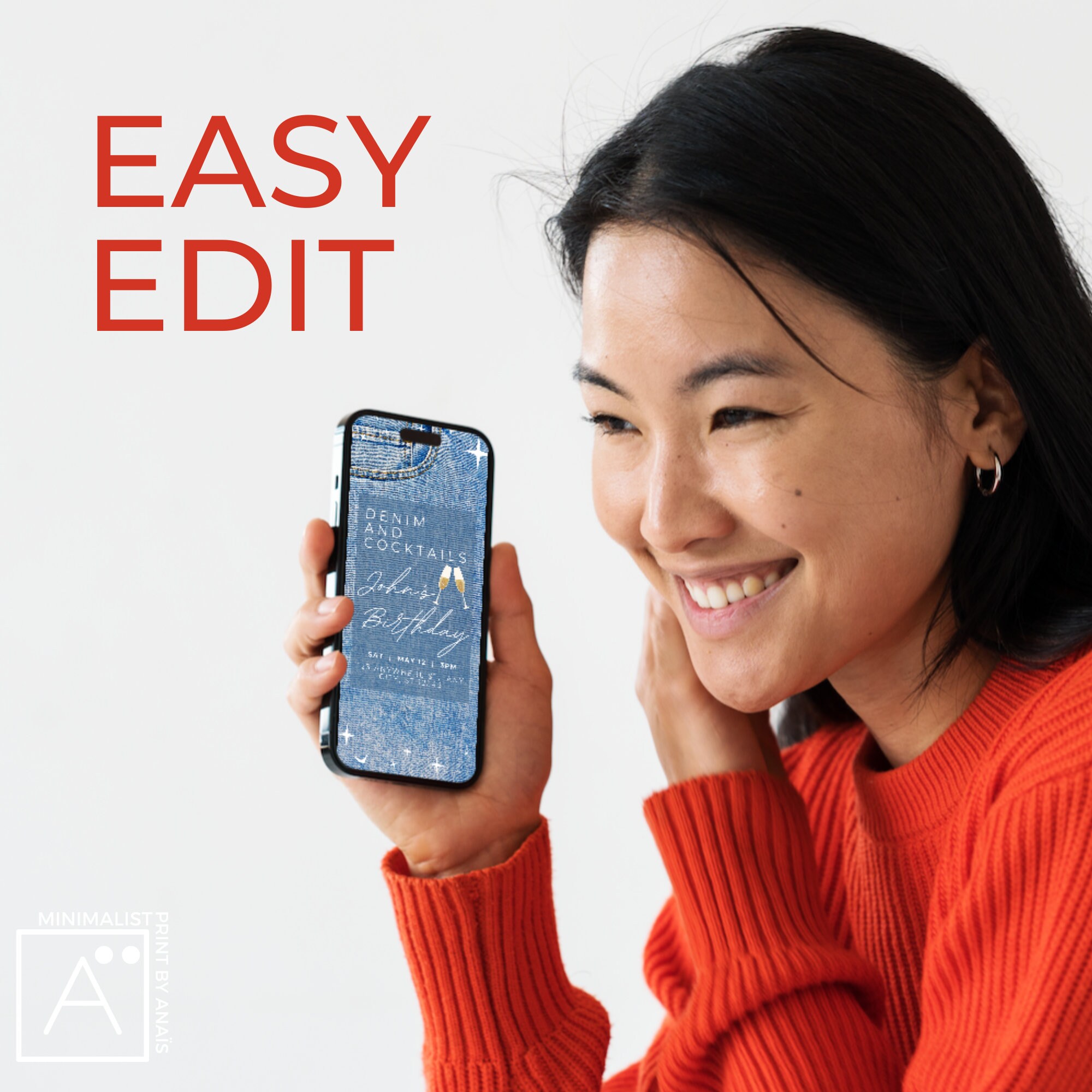 Digital Denim Invitation Evite Custom Animated Video Denim - Etsy