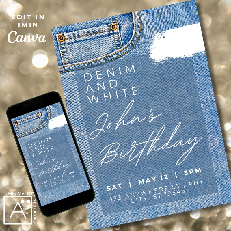 Blue Denim and White - Etsy