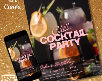 Happy Hour Flyer Invitation, Editable DIY Flyer Template, Party Flyer ...