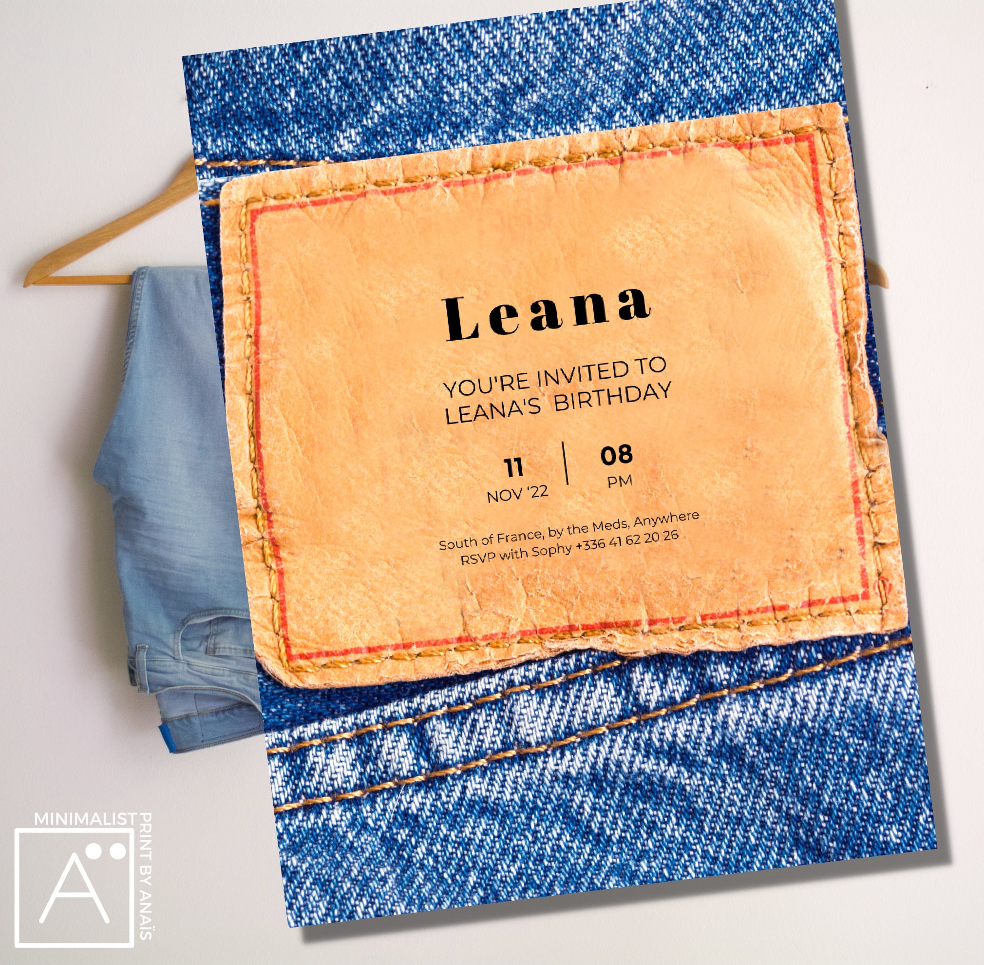 Denim Invitation Denim Birthday Invitation Denim Invitation - Etsy