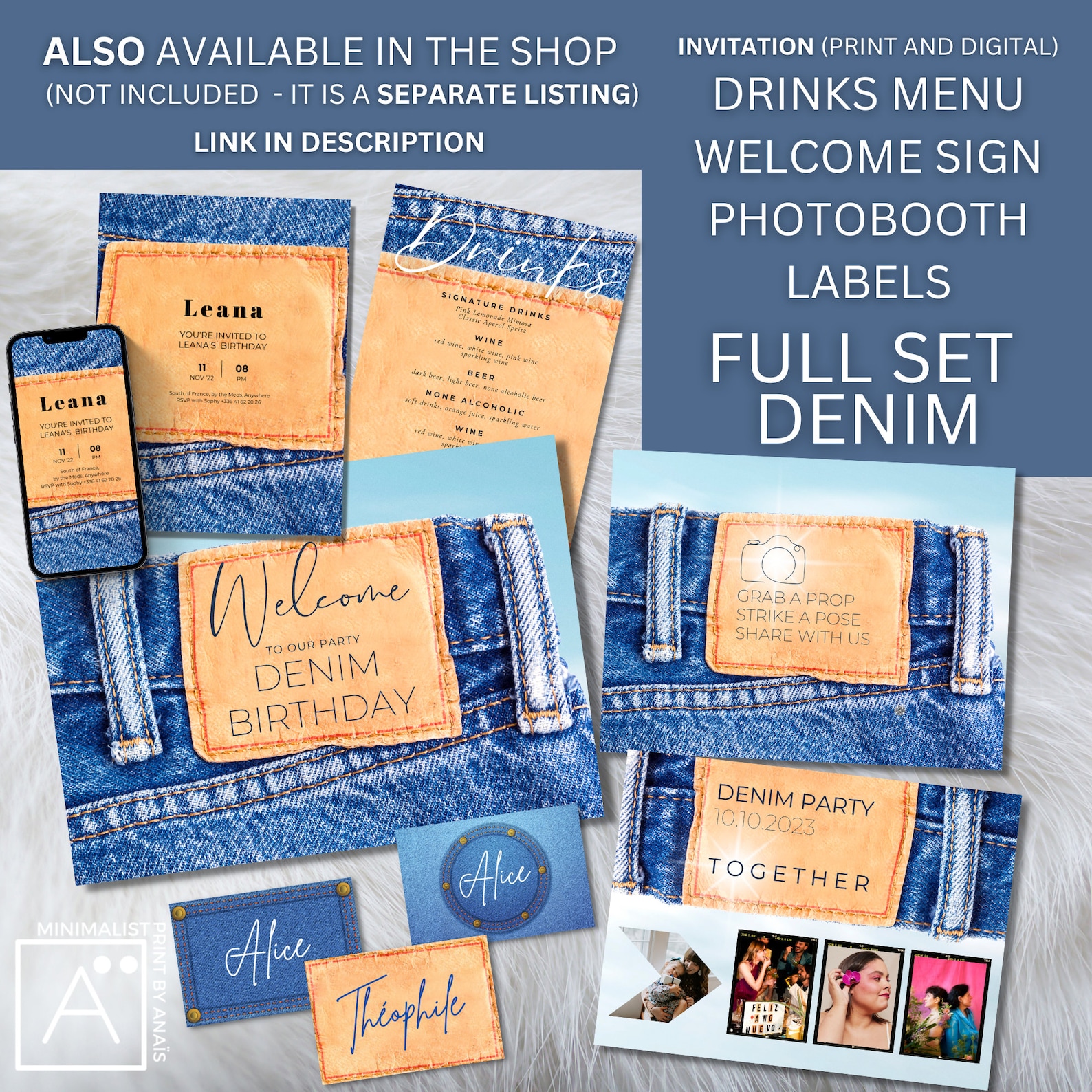 Denim Invitation, Denim Birthday Invitation, Denim Invitation, Denim ...