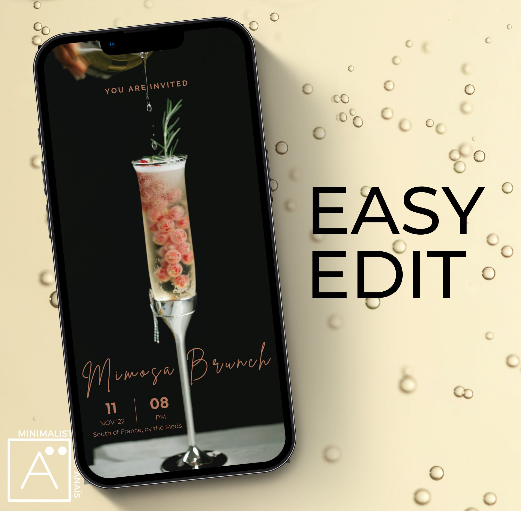 Mimosa Invitation, Mimosas and Brunch Invitation, Champagne Party ...