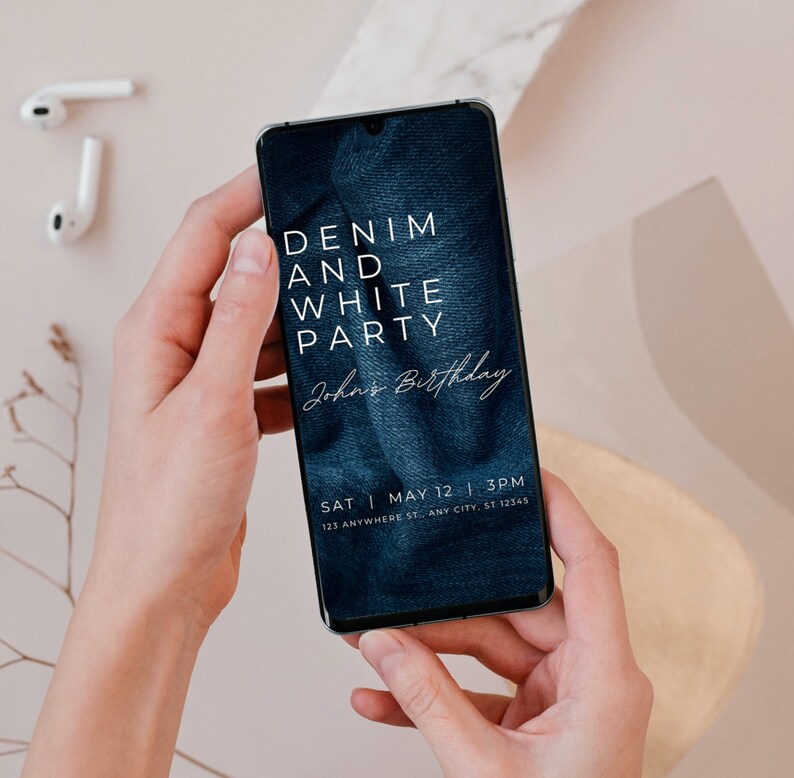 Denim Birthday Invitation: Editable Party Flyer (digital) - Etsy