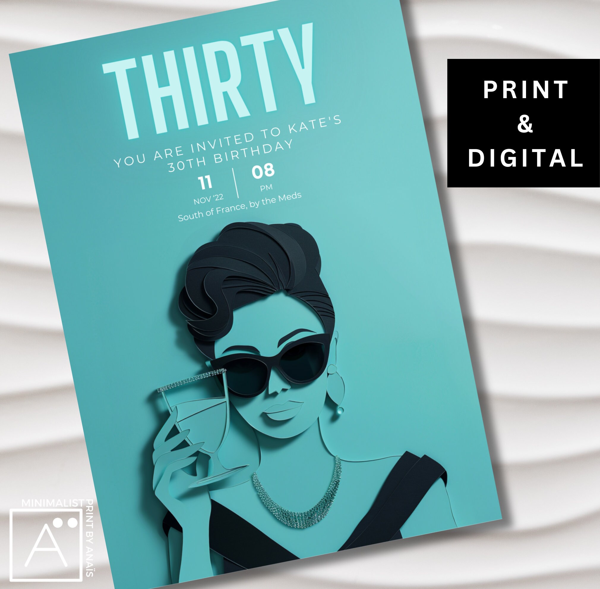 Tiffany and Co Birthday Invitation Template, Audrey Hepburn Breakfast ...