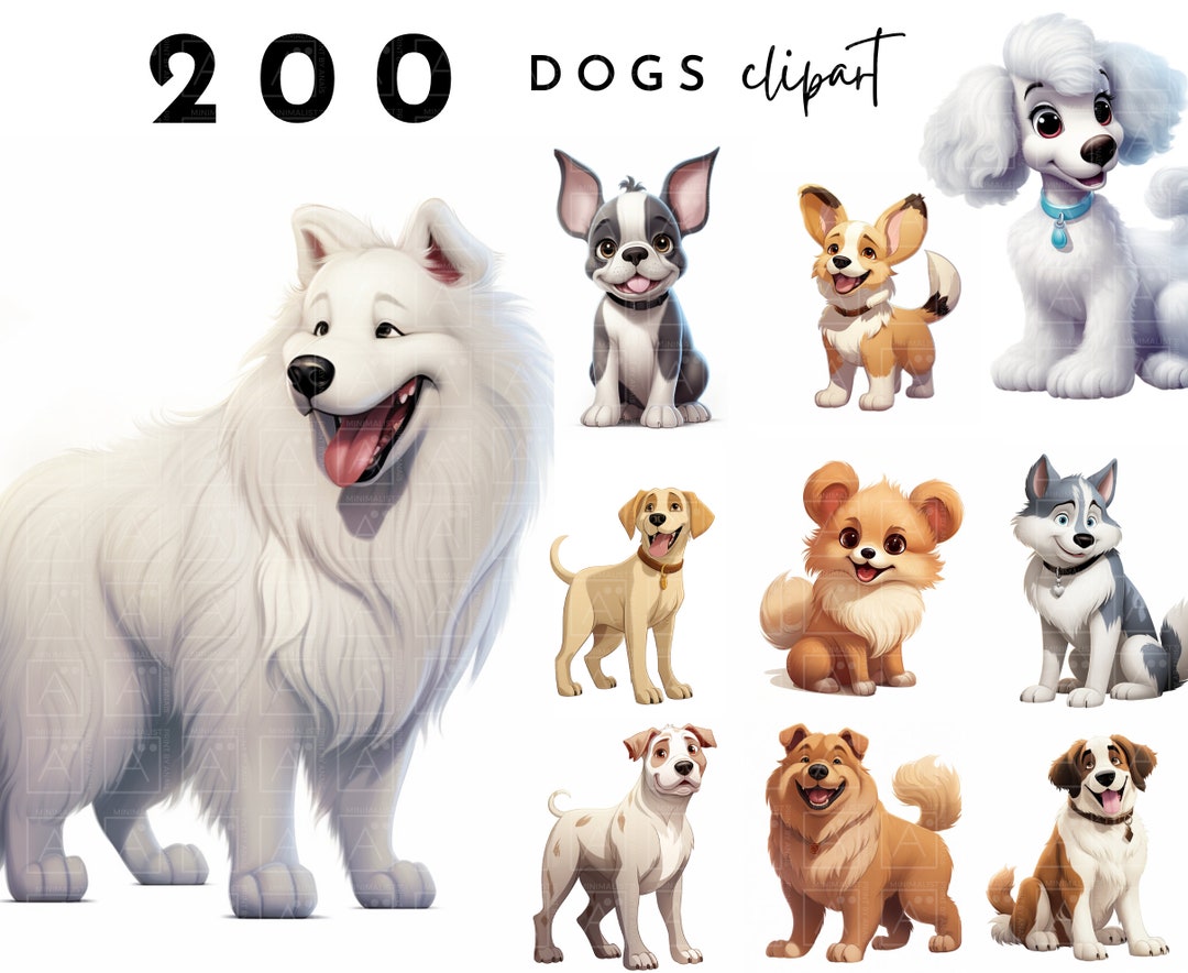 200 Dogs Clipart Bundle, Puppy Png Bundle, Dog Breeds Png Bundle, Dog ...