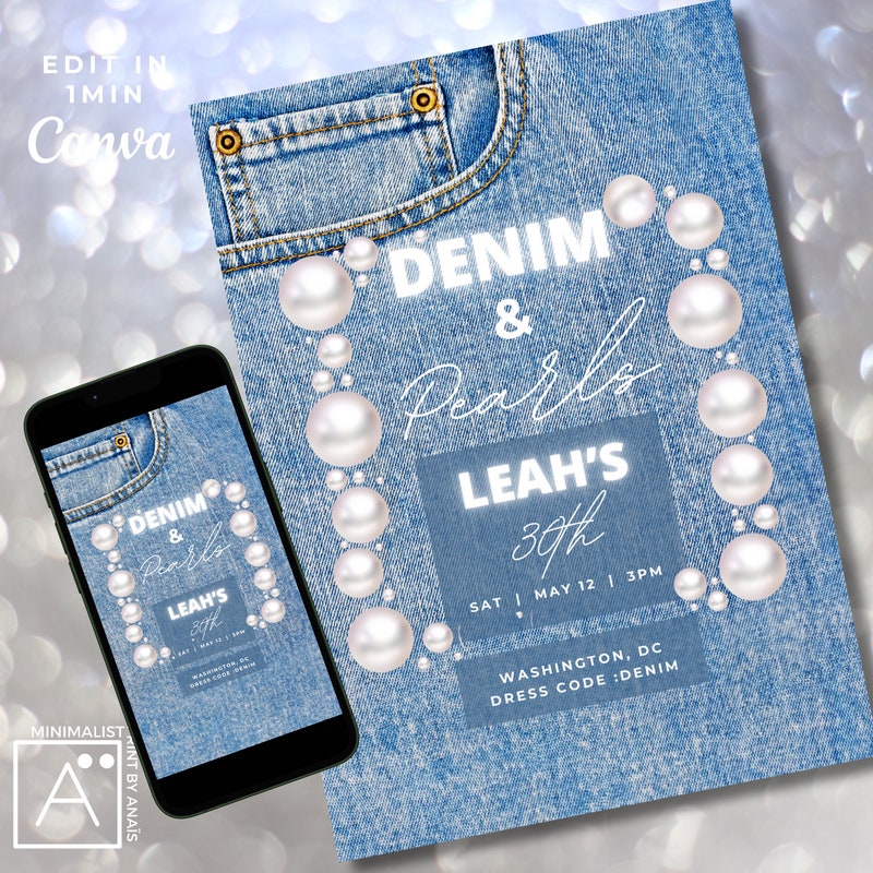 Denim and Pearls Flyer - Etsy
