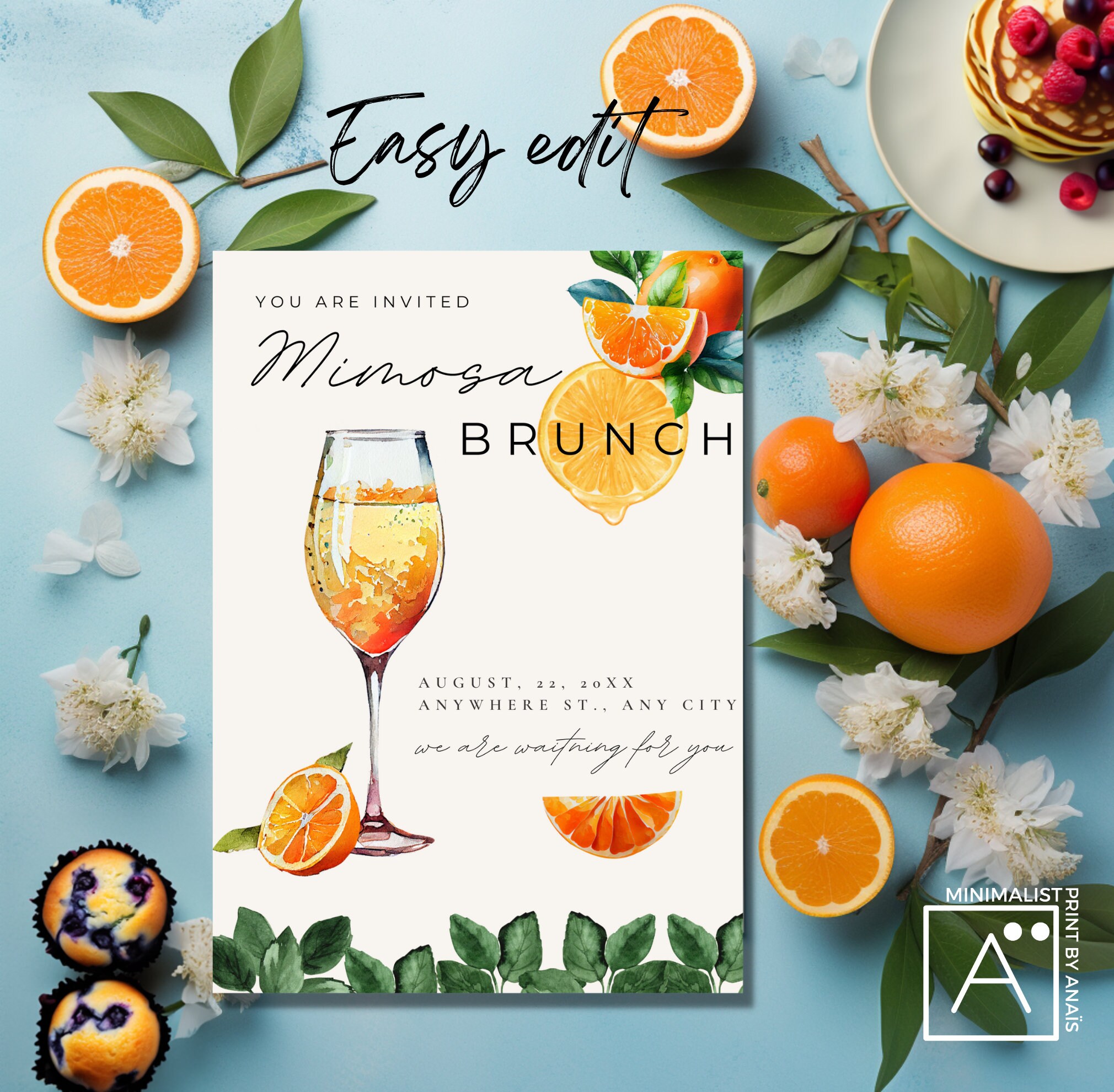 Mimosa Invitation Mimosas and Brunch Invitation Champagne - Etsy