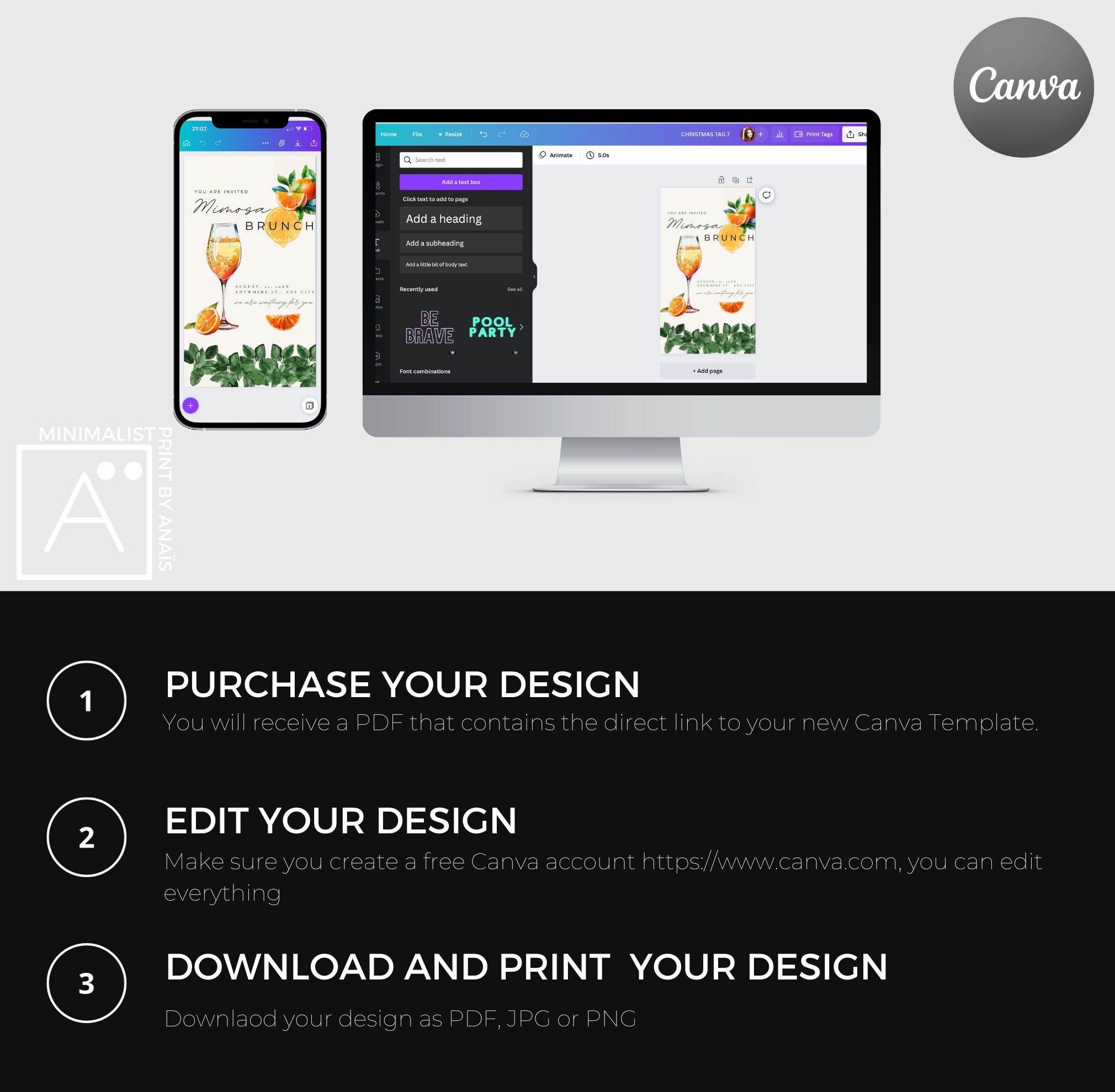 Mimosa Invitation Mimosas and Brunch Invitation Champagne - Etsy