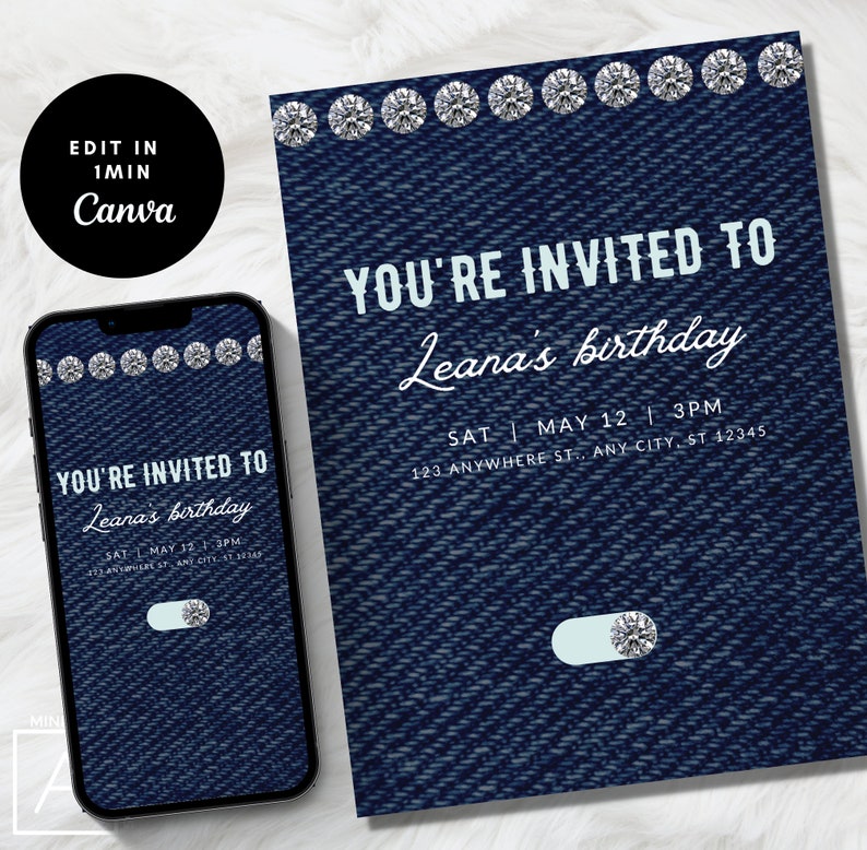 Denim and Diamonds, Denim Diamonds Birthday, Blue Jeans and Bling ...