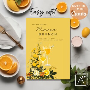 Mimosa Brunch Invitation: Editable Champagne Party Invite (digital ...
