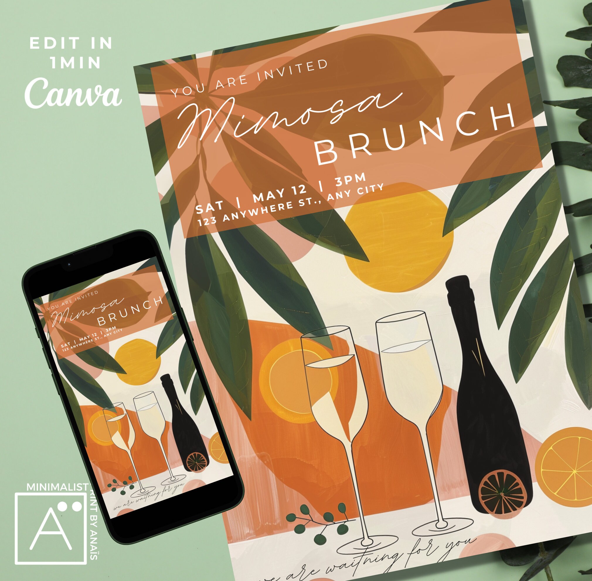 Champagne Brunch Invitation Inspired by Henri Matisse, Champagne Party ...