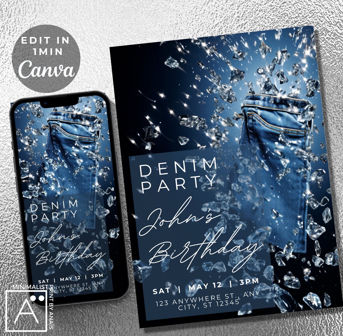 Denim and Diamonds, Denim Diamonds Birthday, Blue Jeans and Bling ...