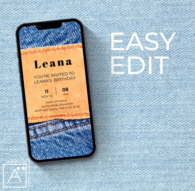 Denim Invitation Denim Birthday Invitation Denim Invitation - Etsy