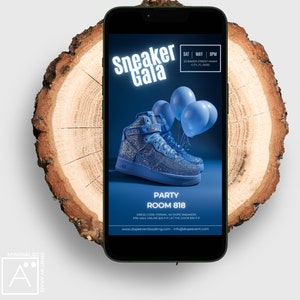 Blue Diamond Sneaker Ball Invite, Editable, Flyer Template, Blue ...