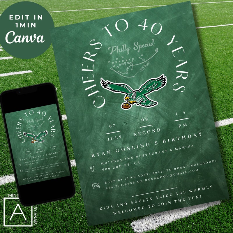Philadelphia Eagles Birthday Card - Etsy
