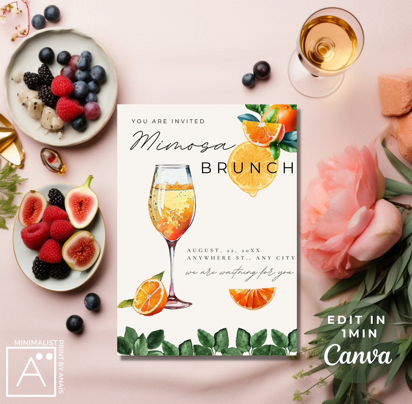 Mimosa Invitation Mimosas and Brunch Invitation Champagne - Etsy