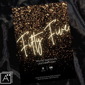 55th Birthday Invitation, 55th Birthday Png, Birthday Party, Editable ...