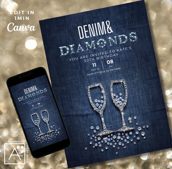 Blue Jeans And Bling Party Ideas Denim & Diamond Birthday Centerpiece