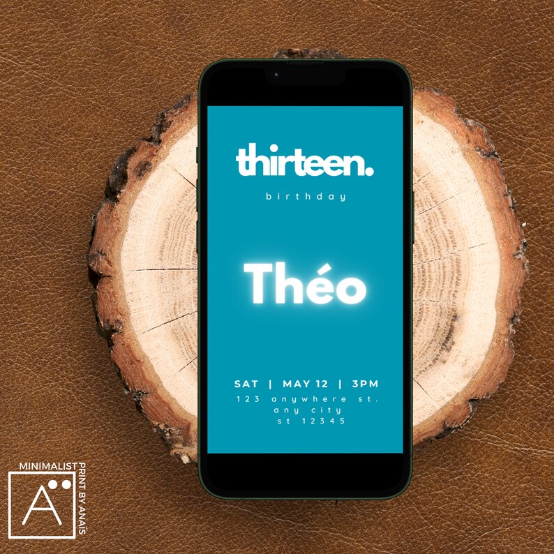 Blue Bruh Birthday Invitation: Teen Boy Digital Invite (phone) - Etsy ...