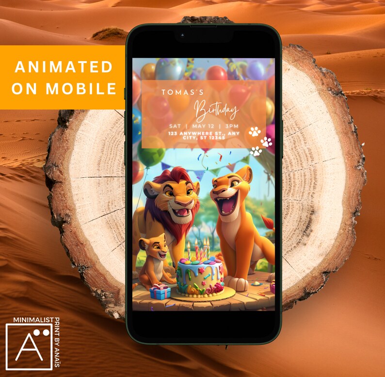 Lion King Birthday Decorations, Simba Birthday Invitation, Printable ...