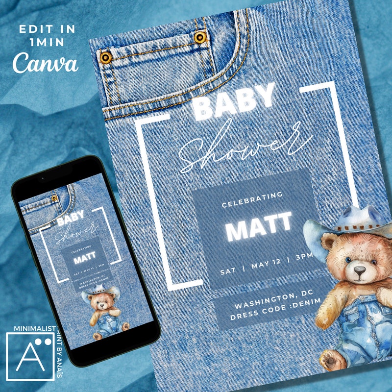 Blue Jean Baby Shower - Etsy