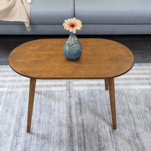 Small Oval Coffee Table Walnut Wood, Coffee Tables for Spmall Space ...