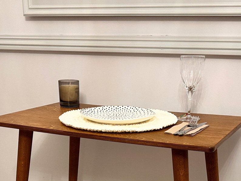 Rectangle Walnut Wood Small Dining Table Unique Narrow - Etsy