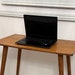Walnut Wood Rectangle Computer Desk Table, Narrow Spacesaver Modern ...