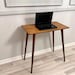 Walnut Wood Rectangle Computer Desk Table, Narrow Spacesaver Modern ...