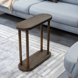 Narrow End Side Table With Storage, Slim Skinny Coffee Table ...